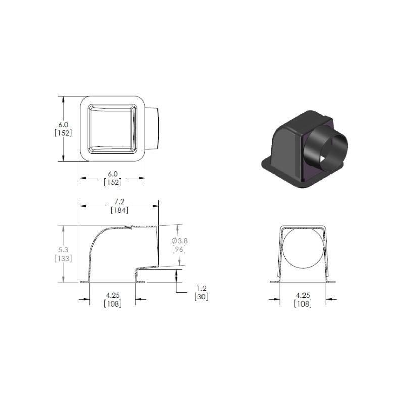 4" x 4",4" Ring End Transition Box - Climax Marine Services